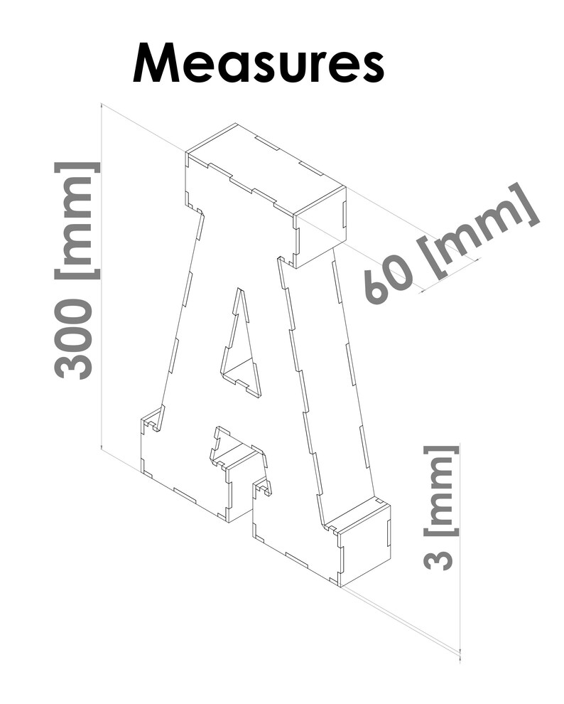 3D block alphabet for laser cut cnc files TEATRO | Etsy