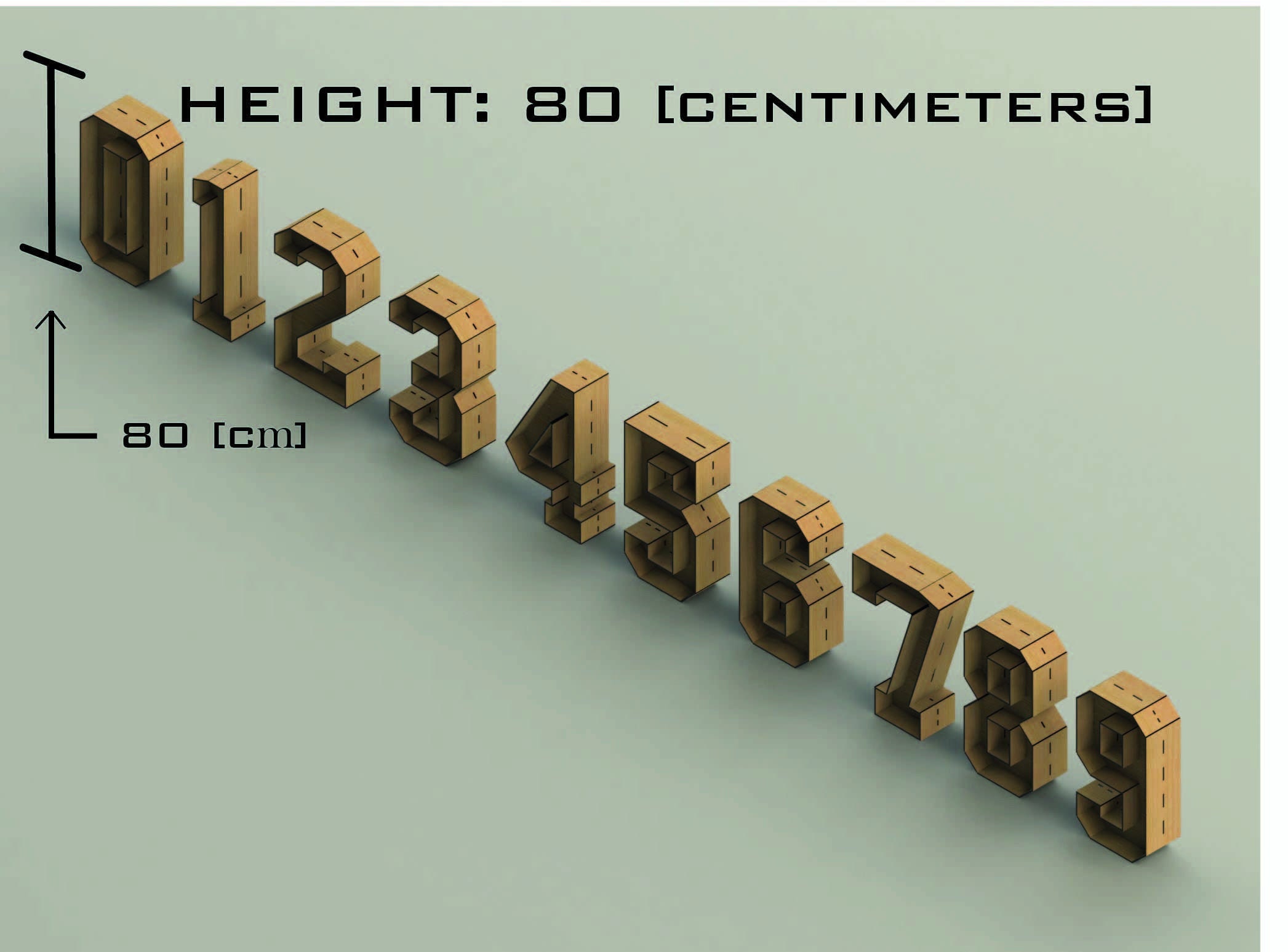 3D Numbers 80 centimeters to High for laser cut cnc files | Etsy