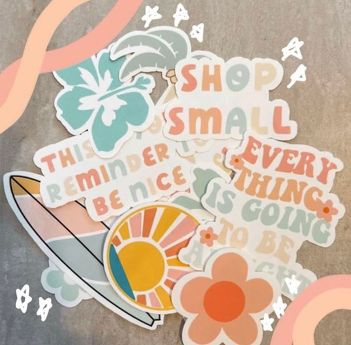 Hibiscus Sticker Pack, Coconut Girl , Aesthetic Sticker, Coconut Girl ...