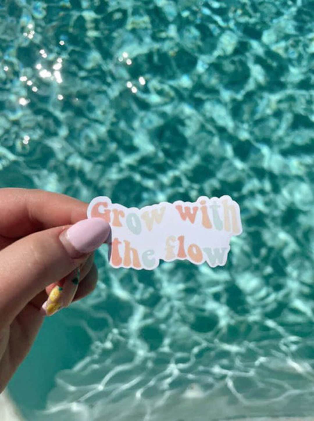 Grow With the Flow Sticker, Coconut Girl L Aesthetic Sticker L Sticker ...