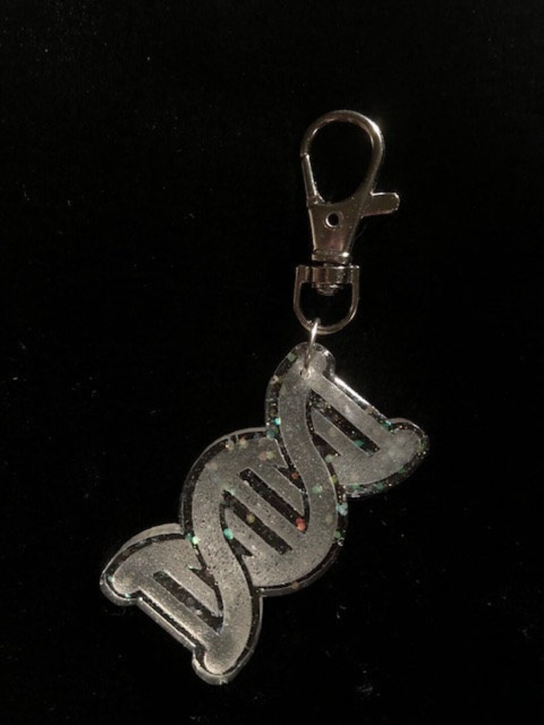 Handmade Glitter DNA Keychain: Science Gift, Biologist Charm ...