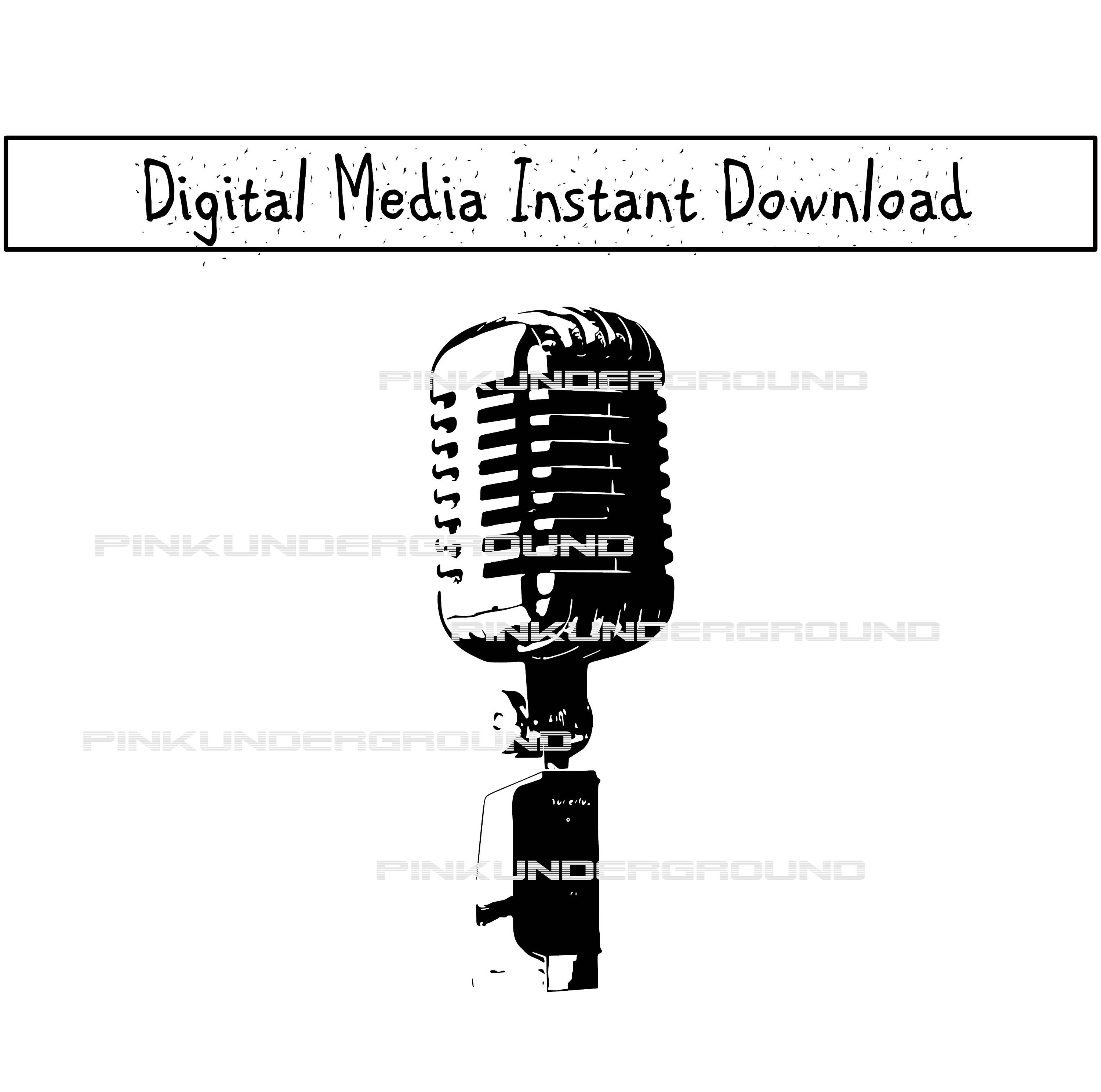 Microphone Singer Rapper Mic Vector Artwork SVG Instant Download ...