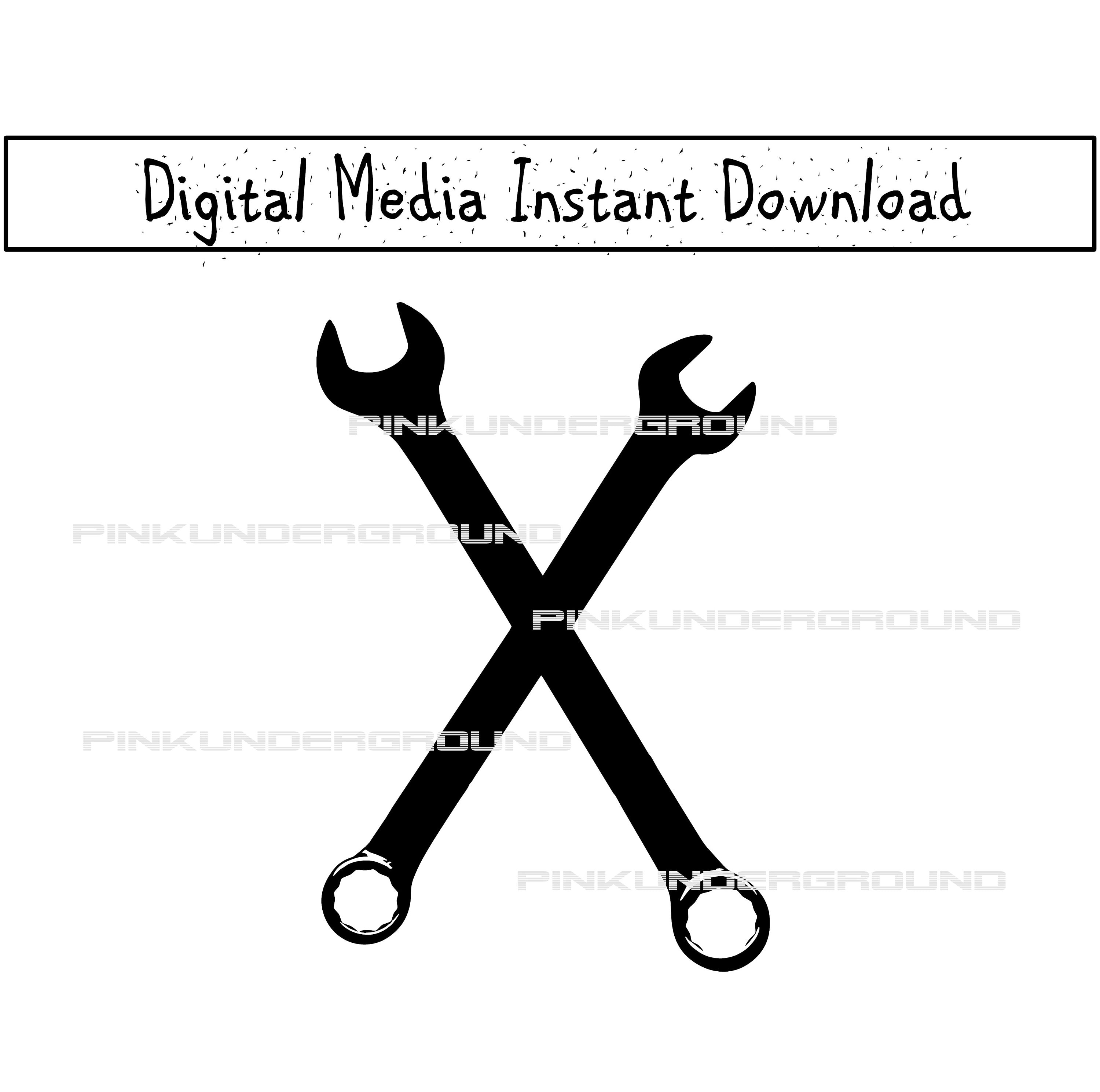 Mechanic Crossed Wrenches Vector Artwork SVG Instant Download | Etsy