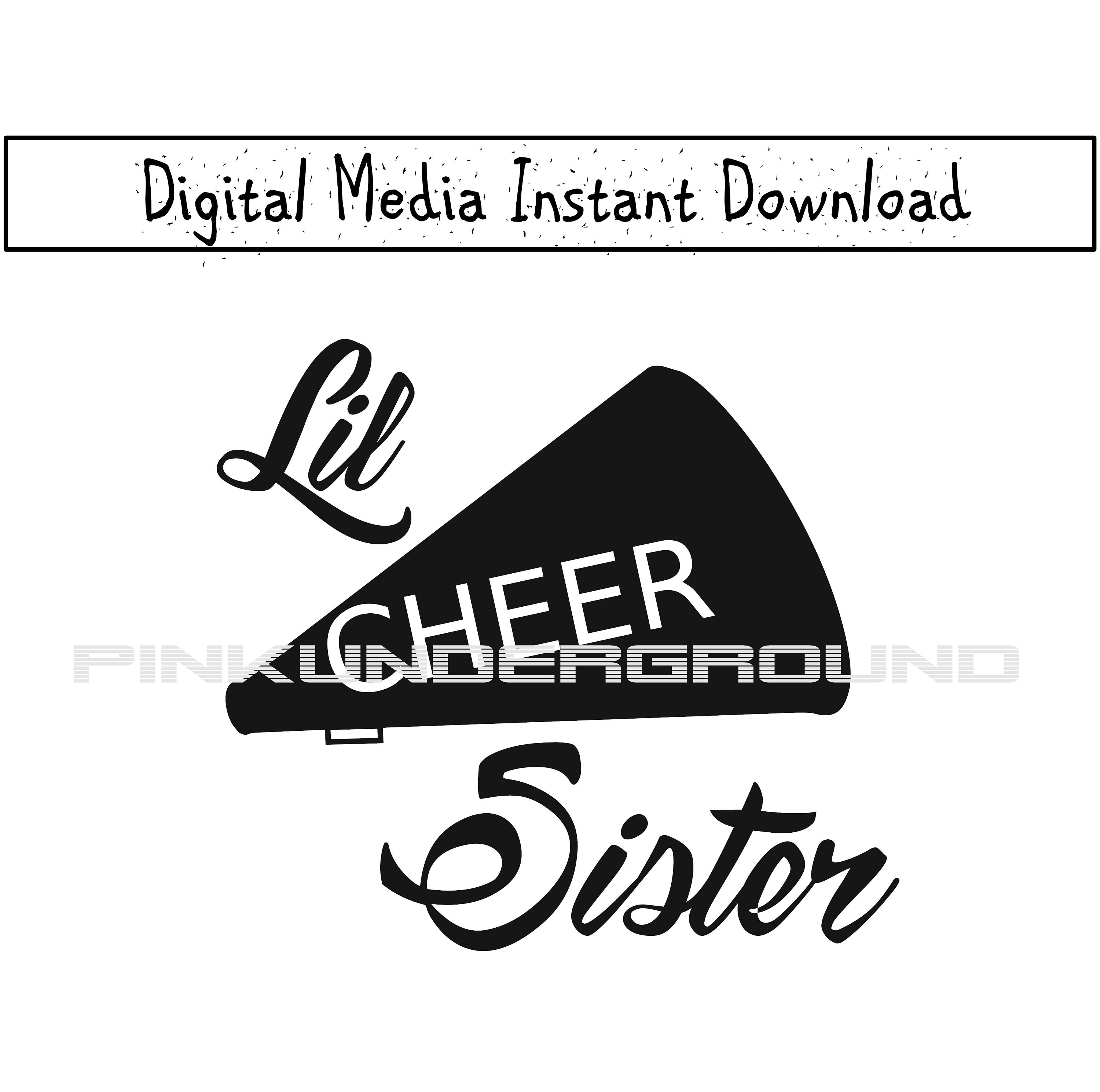 Little Cheer Sister Squad Pep Cheerleading Vector Artwork SVG Instant ...