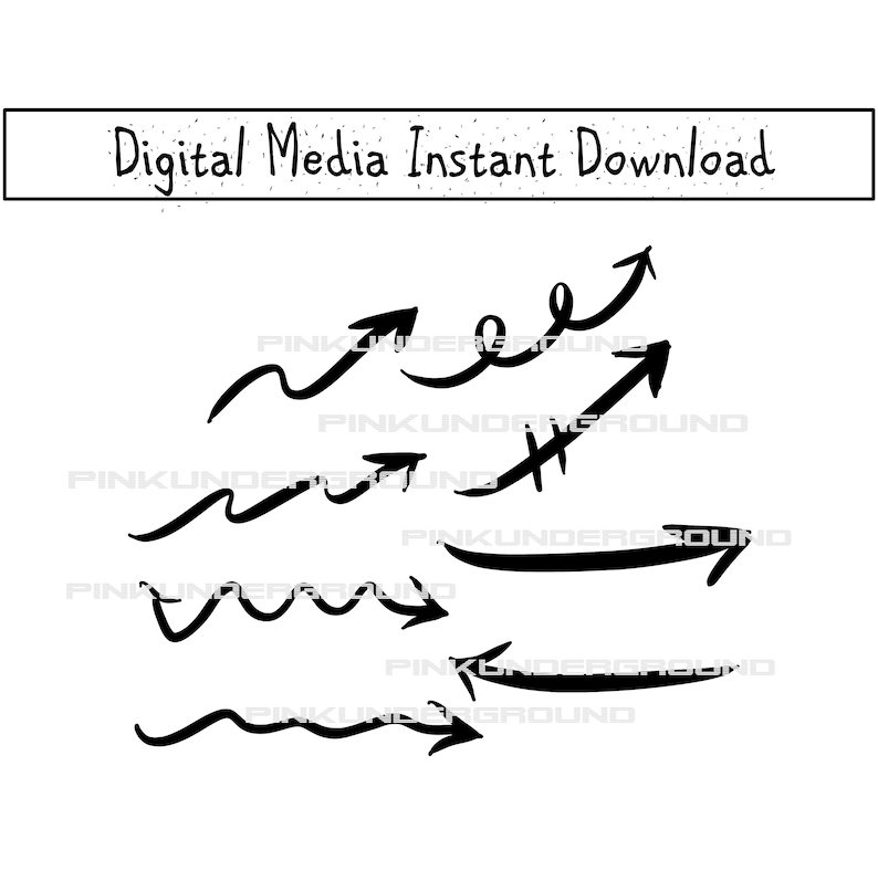 Arrow Arrows Curly Vector Artwork SVG Instant Download Graphic - Etsy
