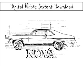 Car svg eps jpg 1967 Chevrolet Nova svg Illustration Car Vector ...