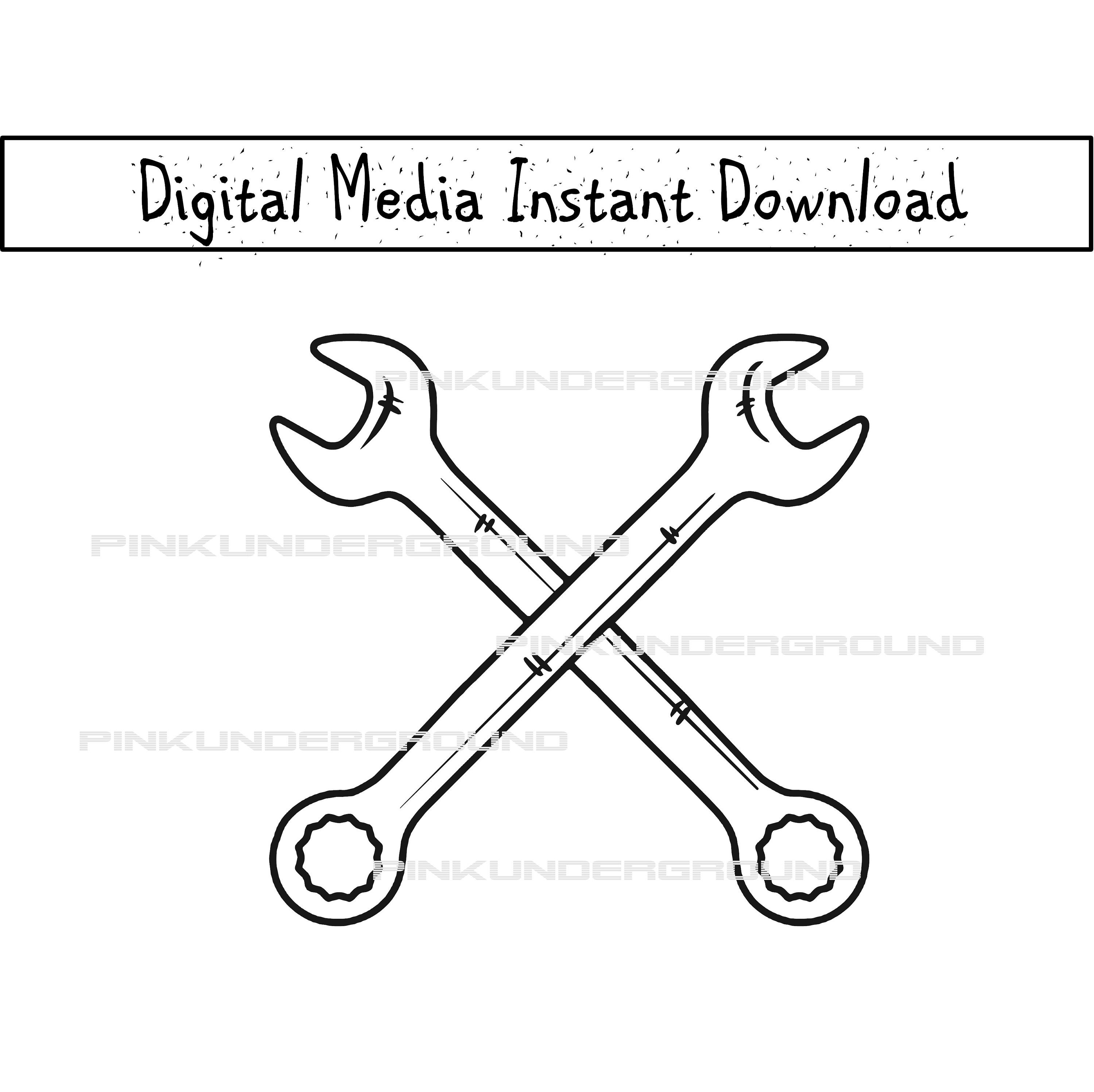 Mechanic Crossed Wrenches Vector Artwork SVG Instant Download Graphic ...