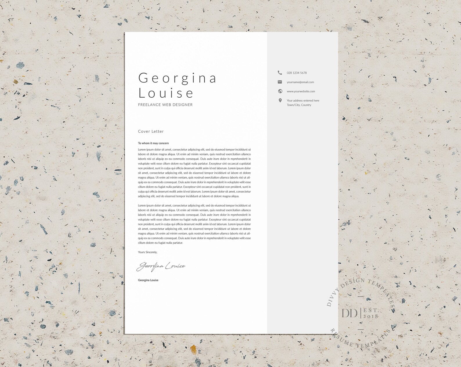 Professional Resume Template Modern CV and Cover Letter Template for ...