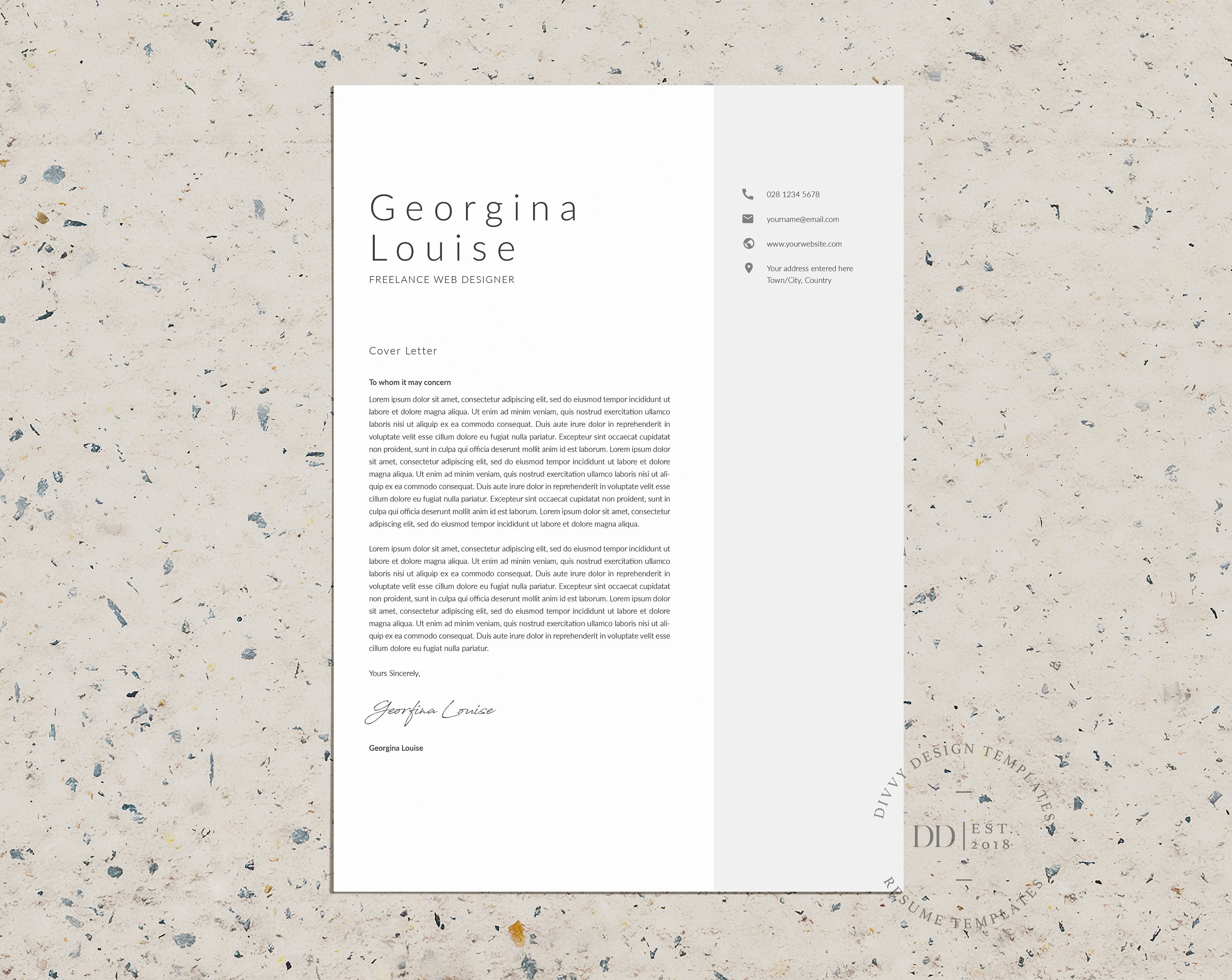 Professional Resume Template Modern CV and Cover Letter Template for ...