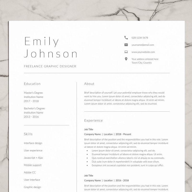 Resume Cover Letter - Etsy