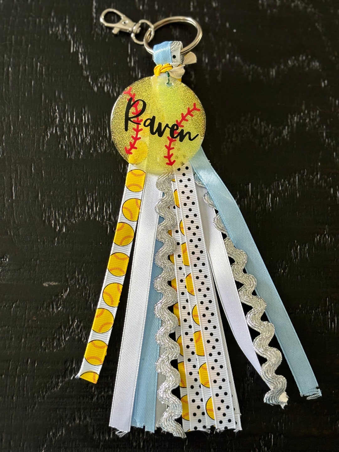 Softball Keychain - Etsy