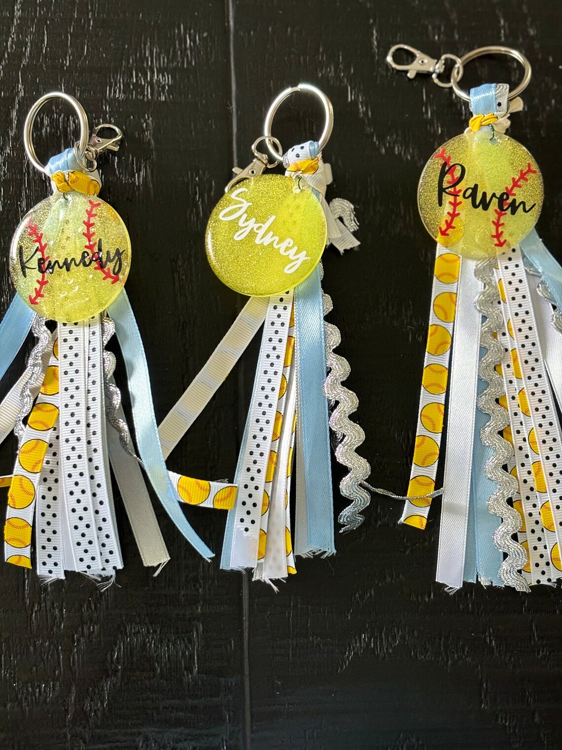 Softball Keychain - Etsy