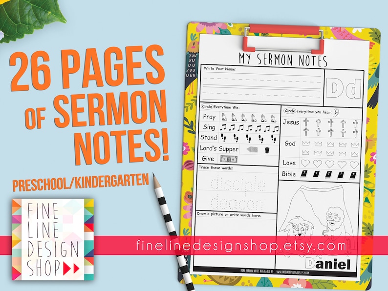 Sermon Notes for Kids. Preschool. PDF Printable. Instant Download ...