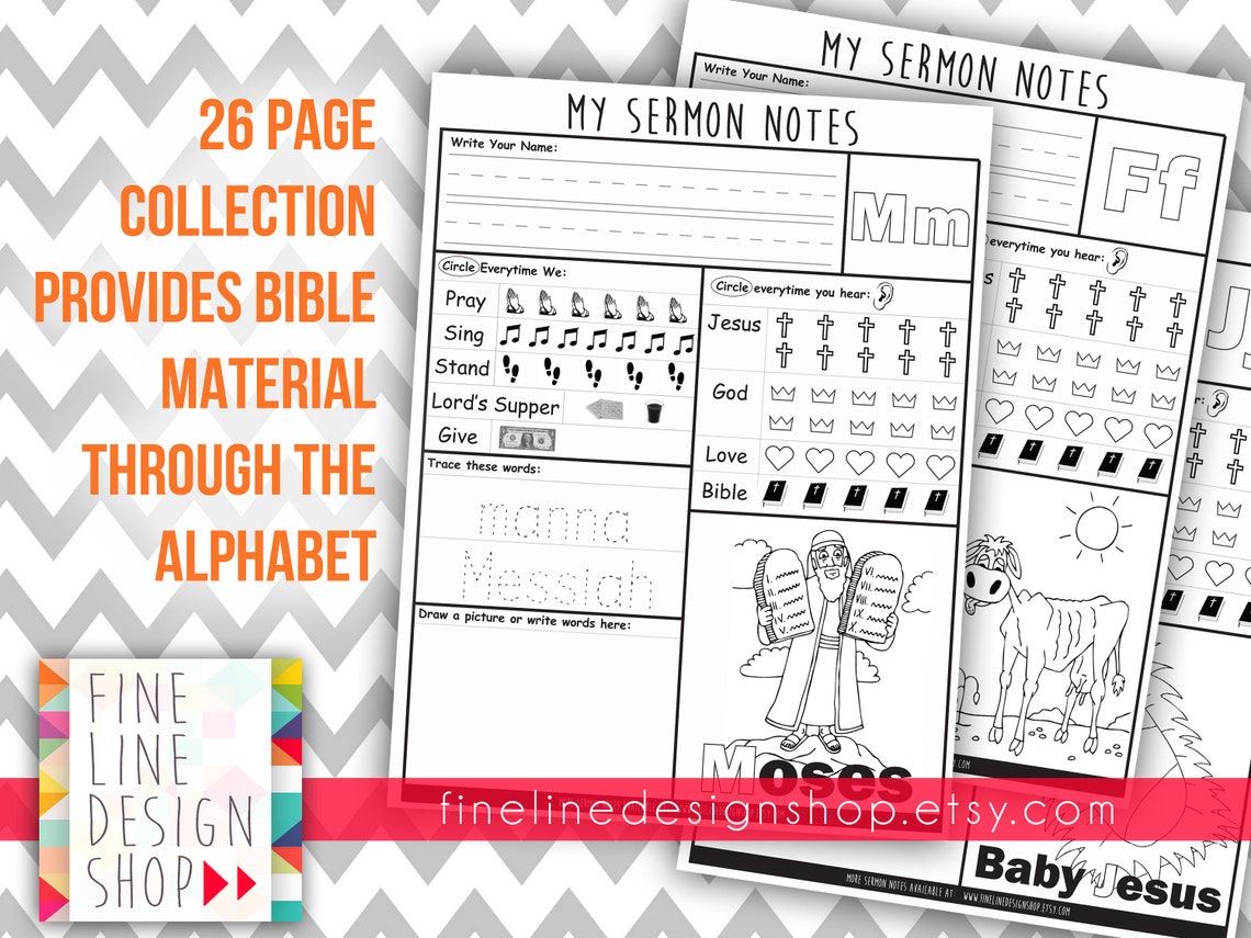 Sermon Notes for Kids. Preschool. PDF Printable. Instant Download ...