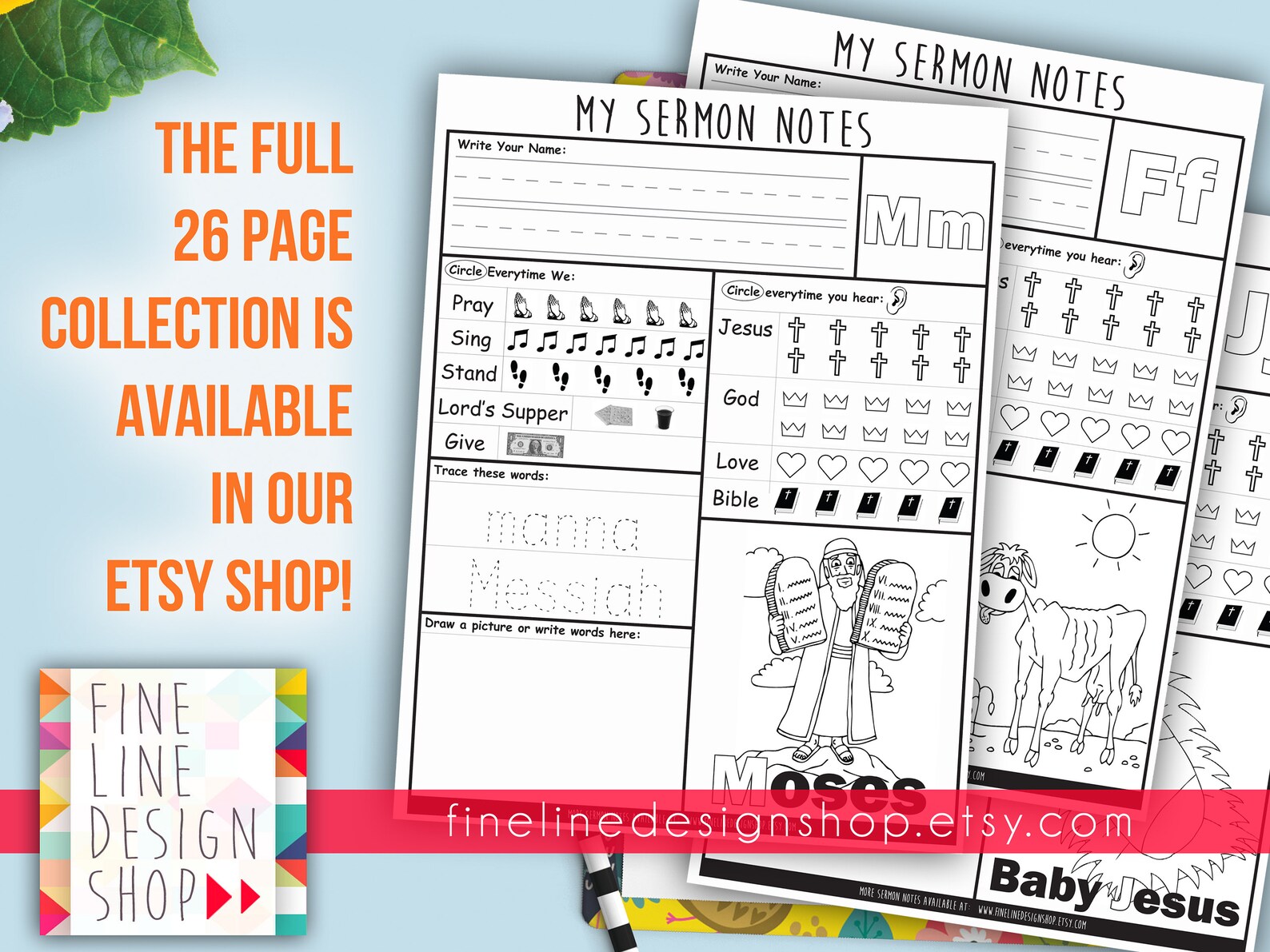 Sermon Notes for Kids. Preschool. Kindergartern. PDF Printable. Instant ...