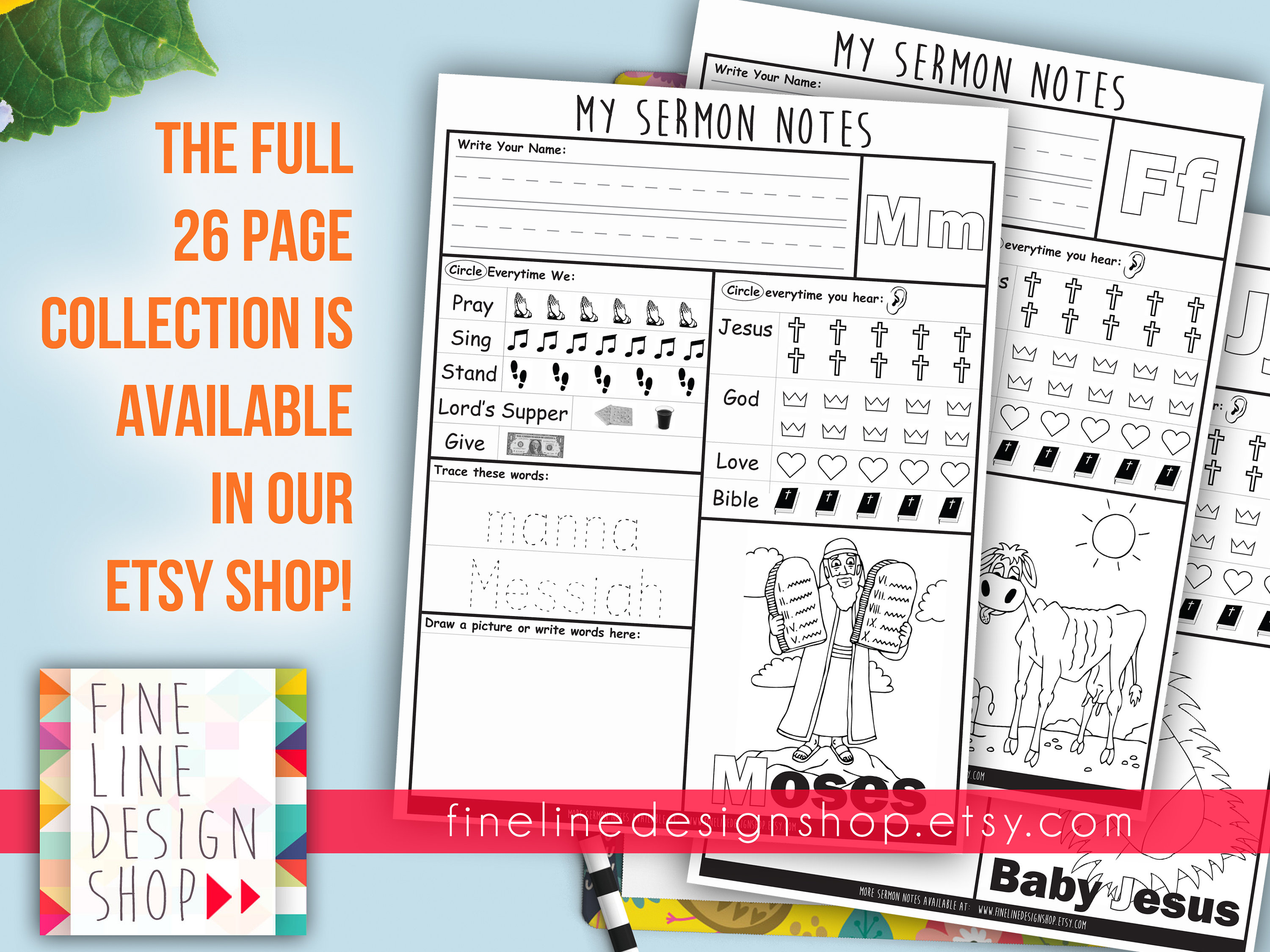 Sermon Notes for Kids. Preschool. Kindergartern. PDF Printable. Instant ...