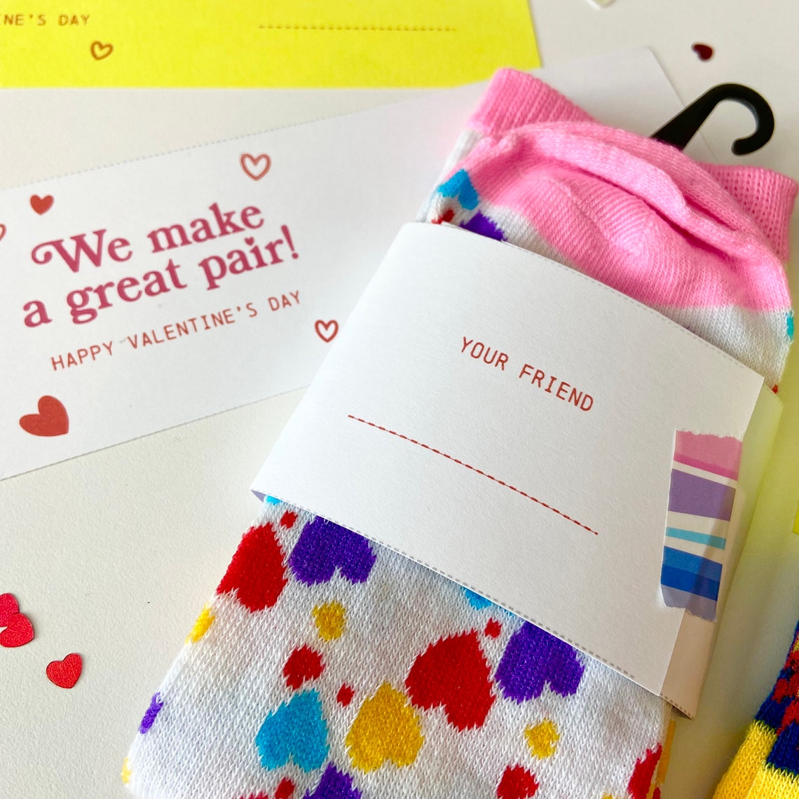 Class Valentine Sock TAGS- Classroom Valentines. Kids Valentines ...