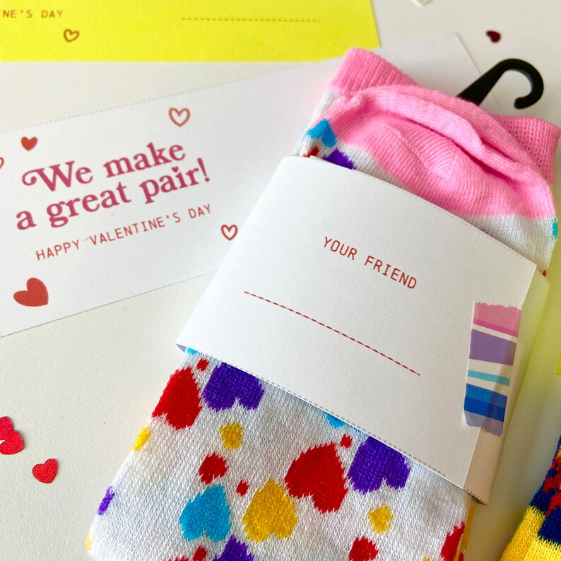 Class Valentine Sock TAGS- Classroom Valentines. Kids Valentines ...