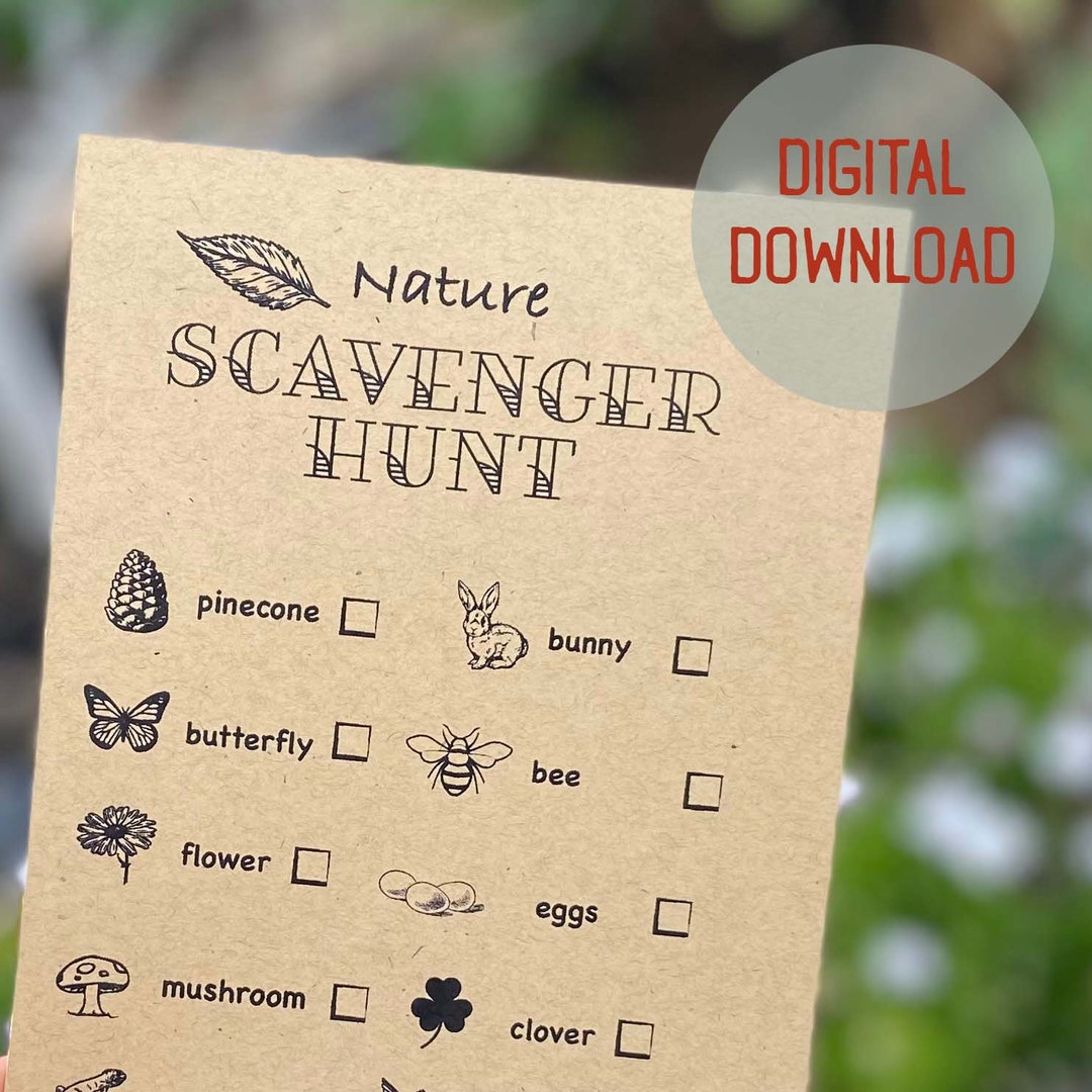 Scavenger Hunt Printable Game Nature Hunt Birthday Party Game - Etsy