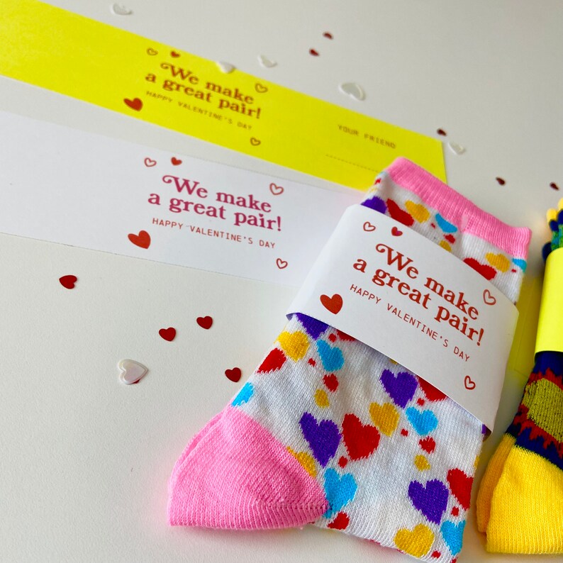 Class Valentine Sock TAGS- Classroom Valentines. Kids Valentines ...