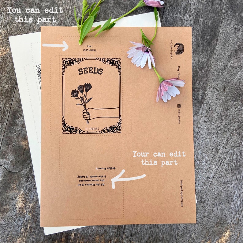 Custom Seed Packets,instant Download, Seed Envelope, Printable Seed ...