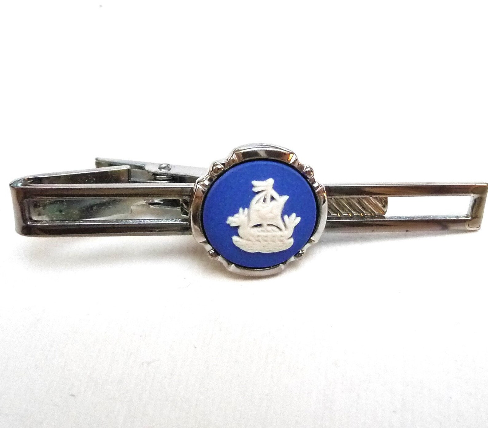 Royal Blue and White Viking Ship Wedgwood Tie Clamp - Etsy