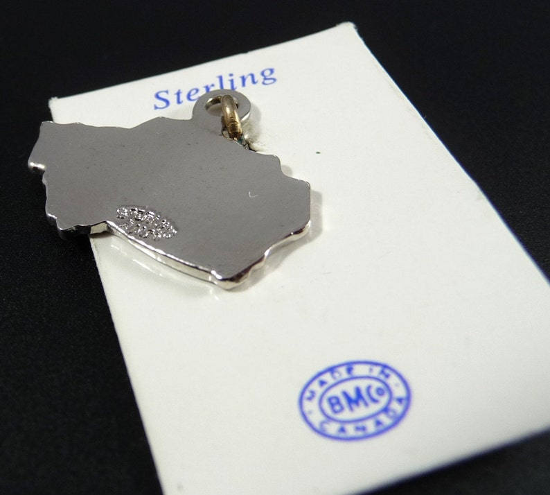 Sterling Silver Enamel Canada Map Charm / Pendant - Etsy