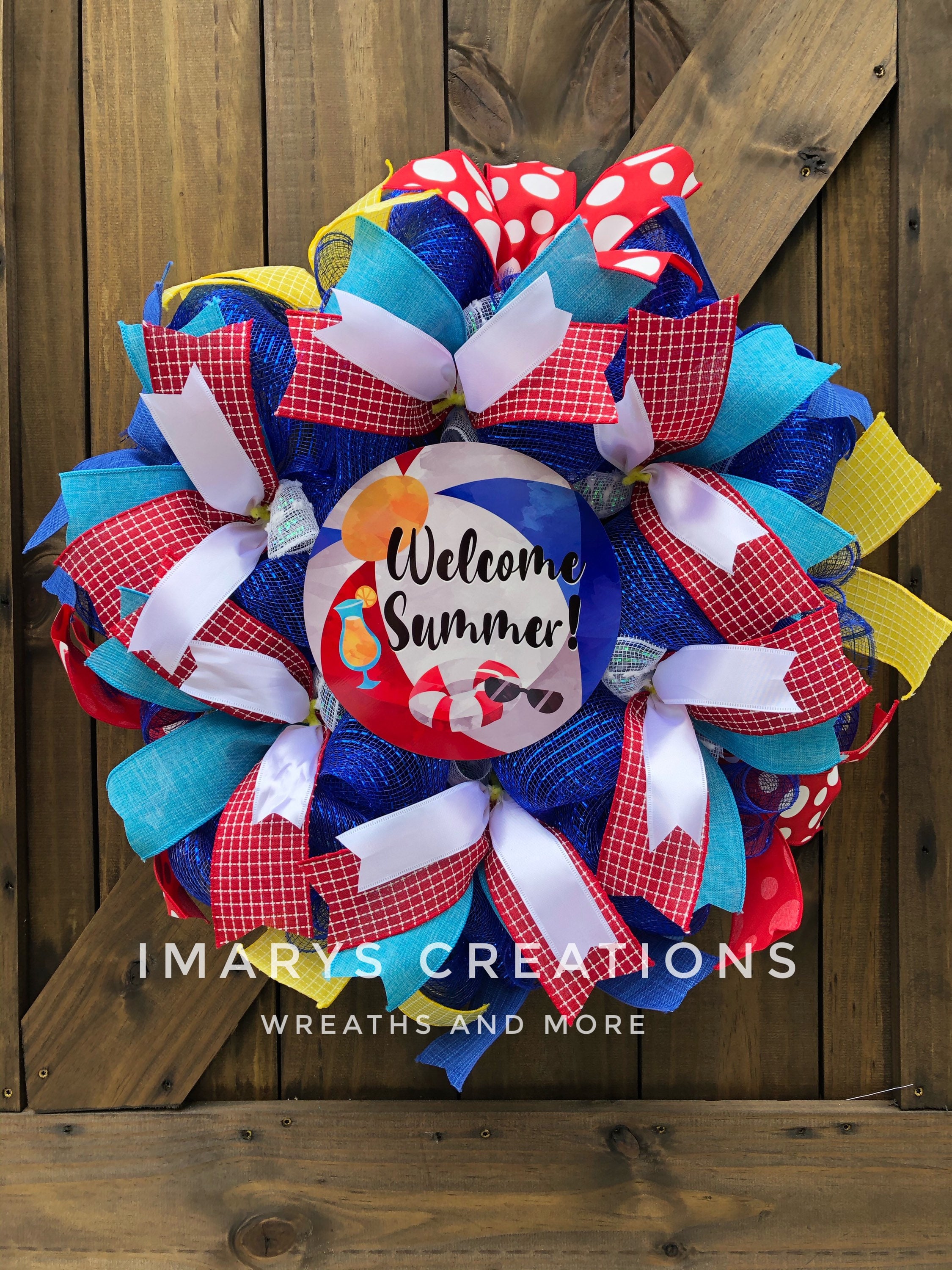 Beach Ball Decor Pool Party Wreath Beach Ball Wreath Pool - Etsy