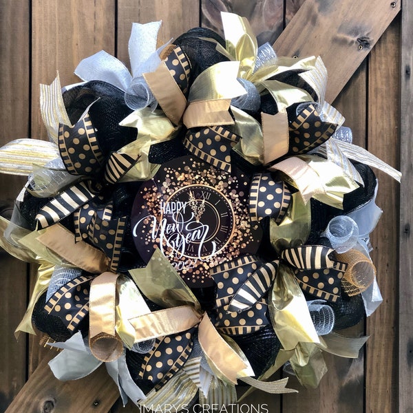 New Year Wreath - Etsy