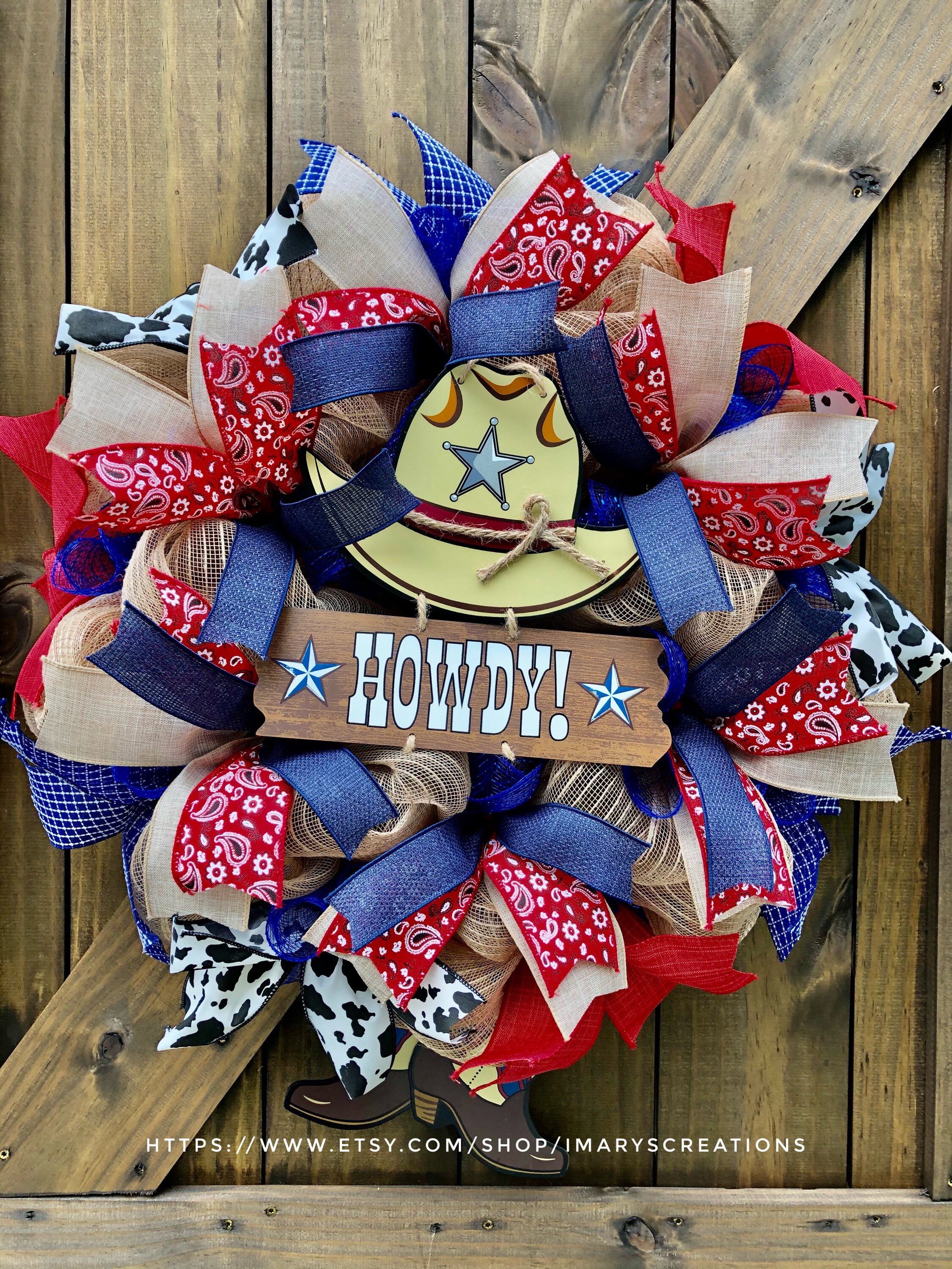 Yeehaw Western Howdy rodeo Wreath Howdy Partner Farmhouse | Etsy