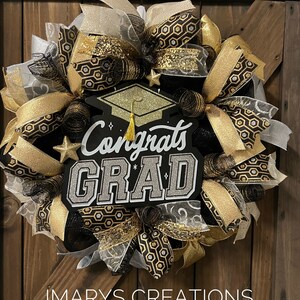 Graduation Wreath, Congrats Grad, Graduation Decor Graduation Front ...