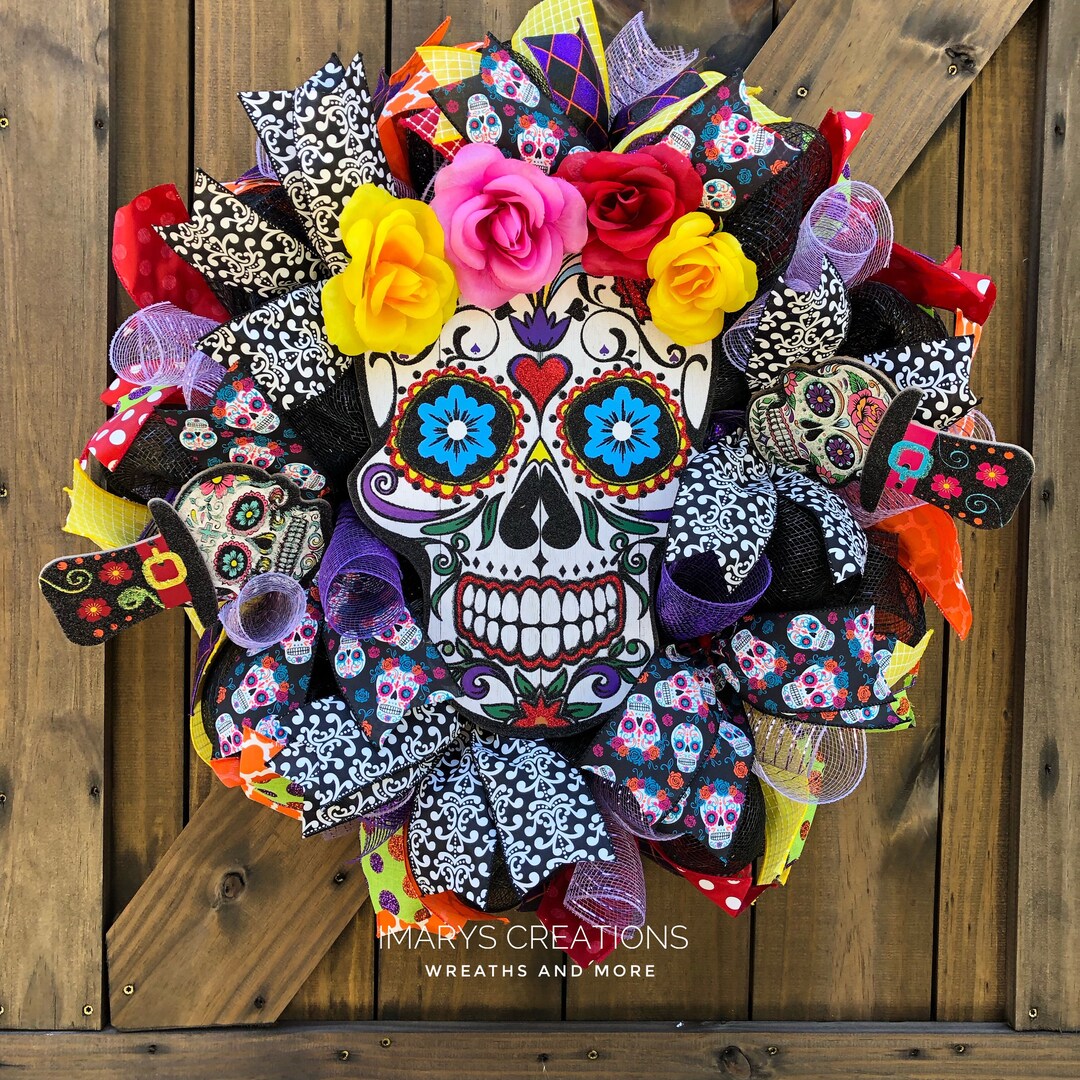 Day of the Dead Wreath/day of the Dead Wreath/day of the Dead/sugar ...
