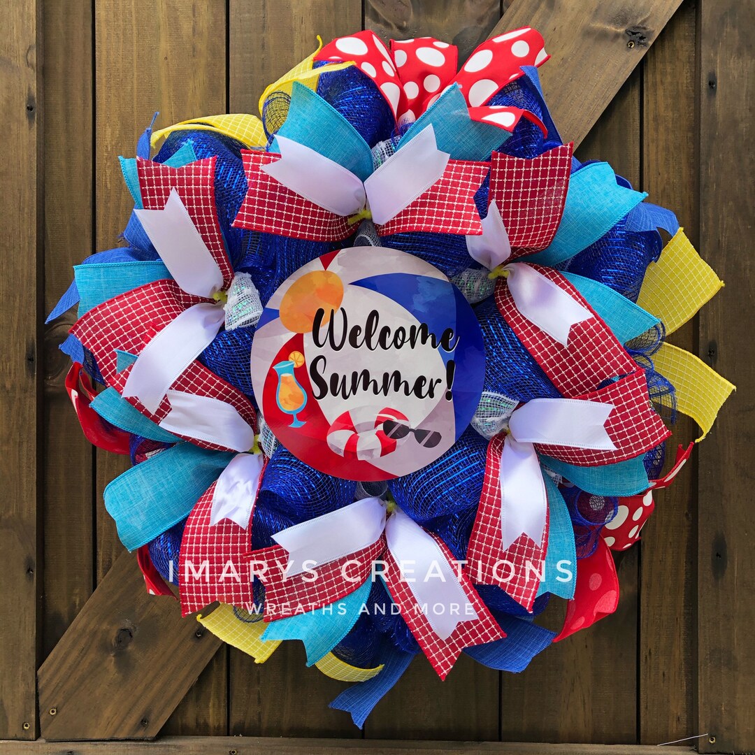 Beach Ball Decor, Pool Party Wreath, Beach Ball Wreath, Pool Wreath ...