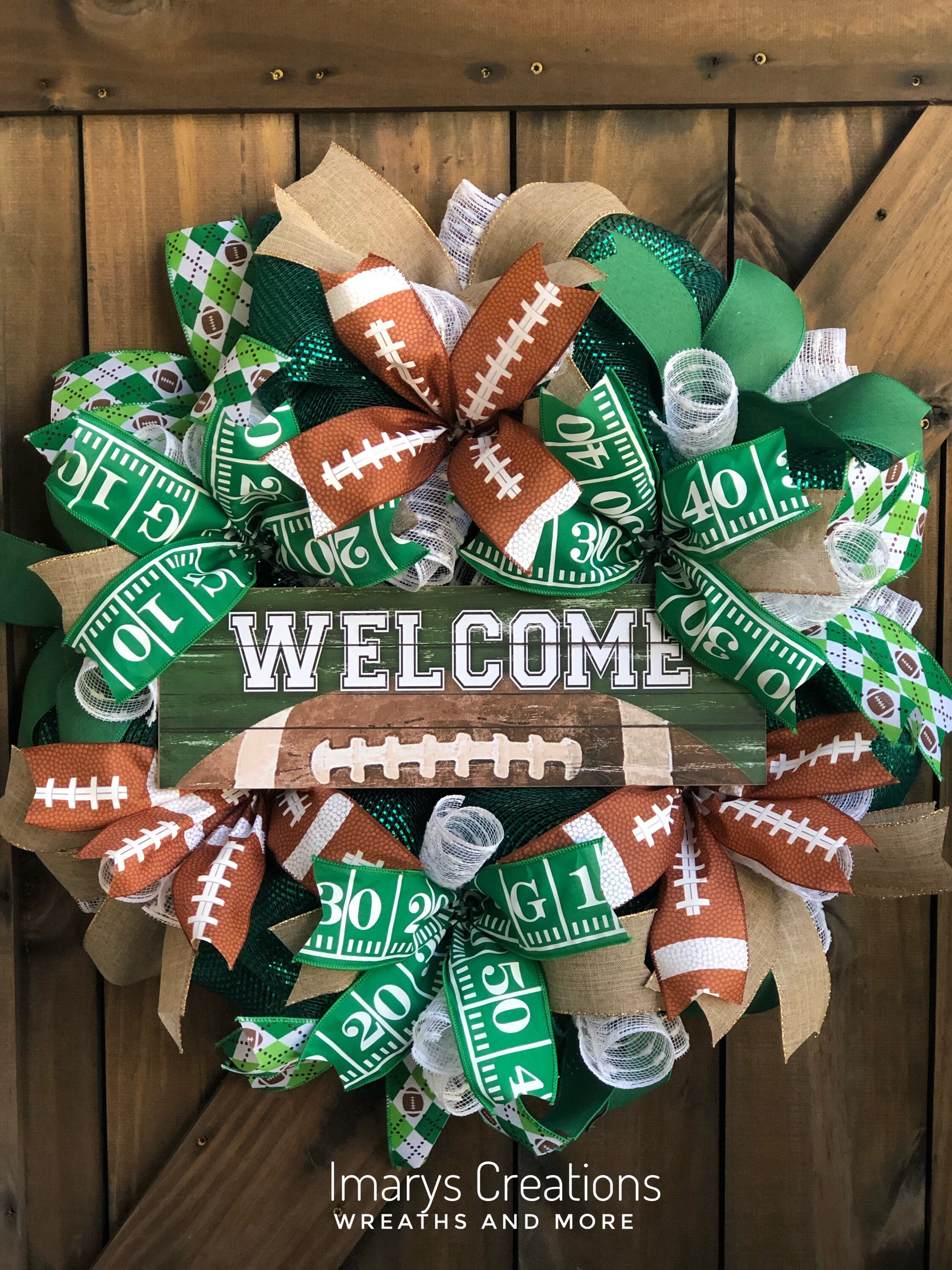 Football Wreath, Football Welcome Wreath, Football Wreath for Door ...