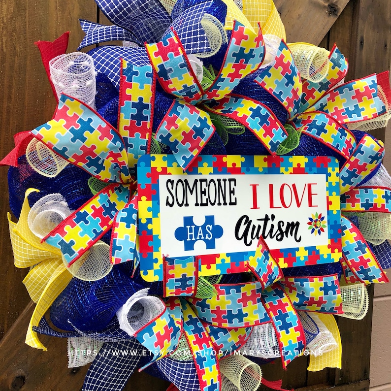 Autism Awareness Wreath /Autism Wreath / Home Decor / Front | Etsy