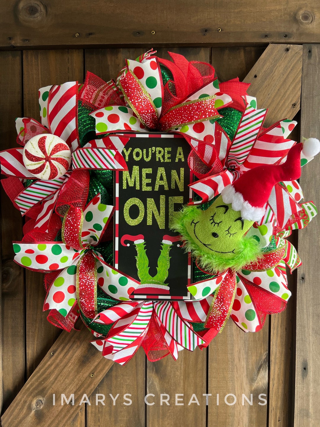 You're a Mean One Christmas Wreath, Green Monster Christmas Wreath ...