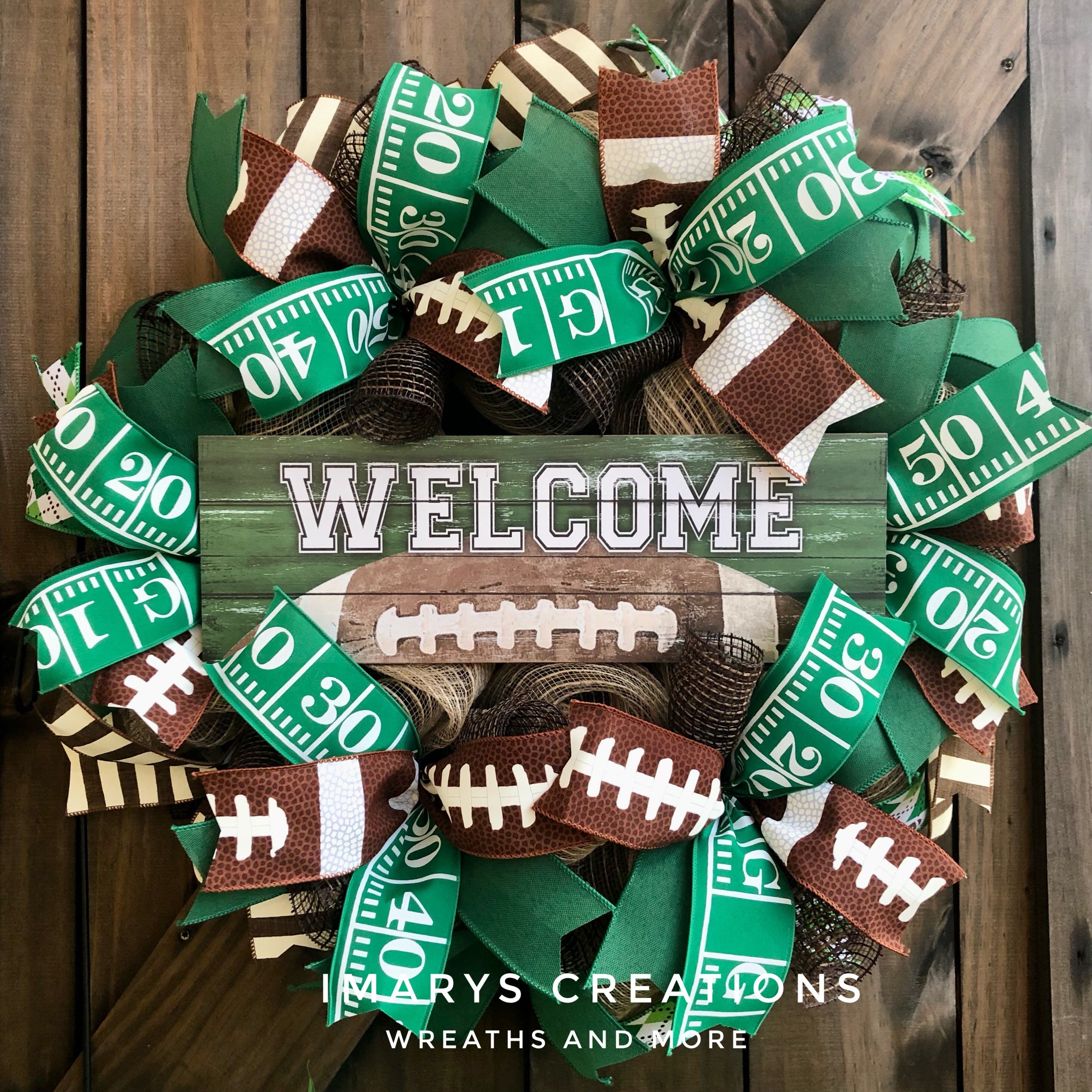 Football Wreath, Football Welcome Wreath, Football Wreath for Door ...