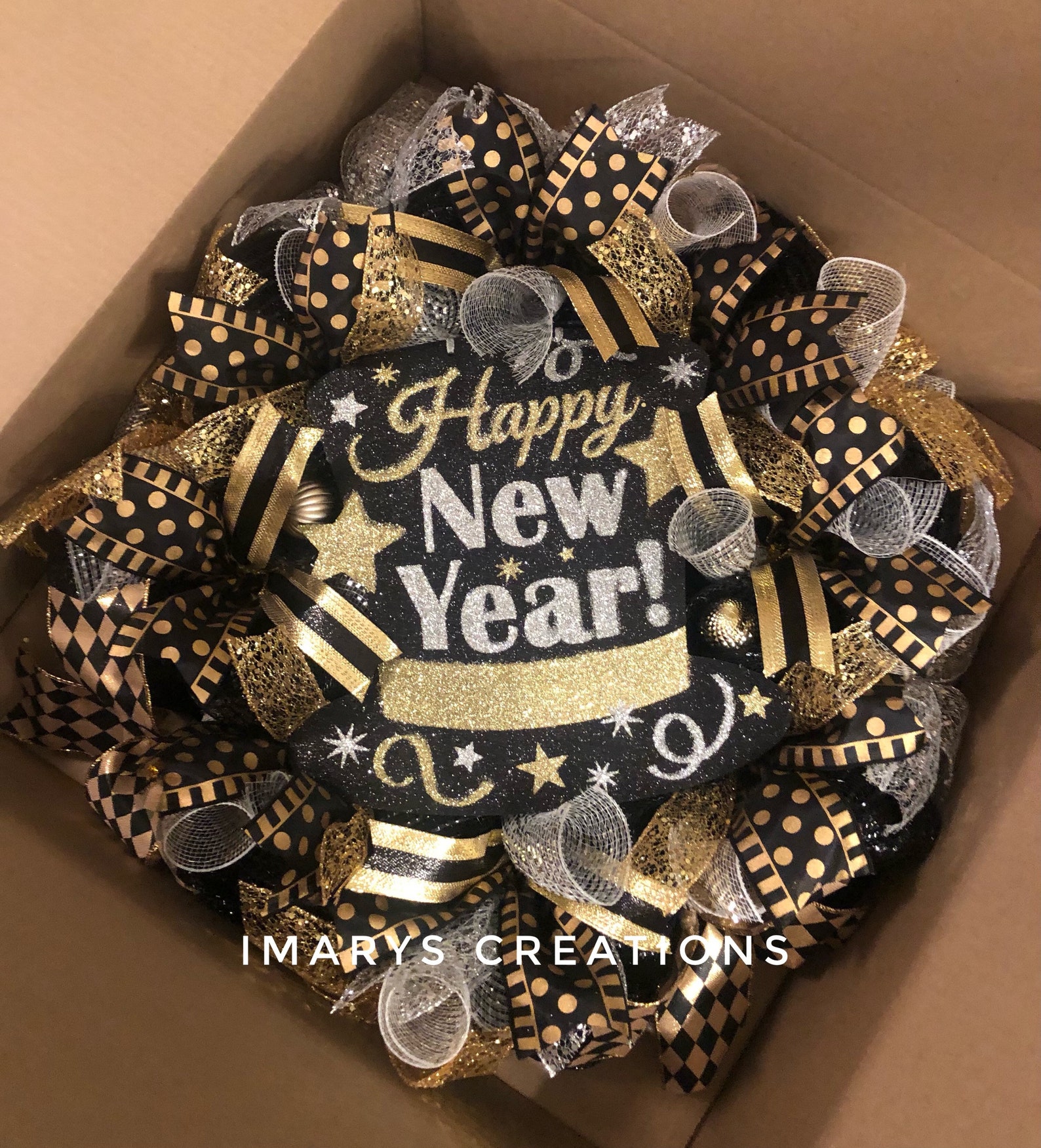 New Year's Wreath New Year Wreath Newyear Wreath Happy - Etsy