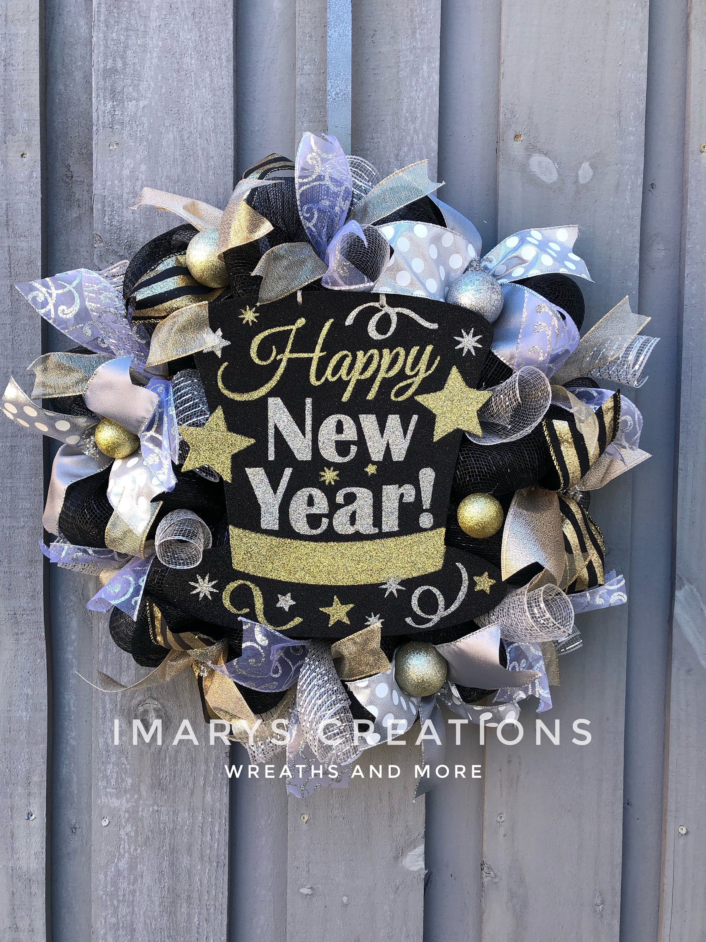 New year's wreath New Year Wreath NewYear Wreath happy | Etsy