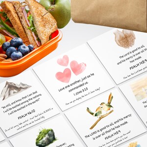Lunchbox Cards for Kids, Back to School, Verse of the Week Cards, Bible ...