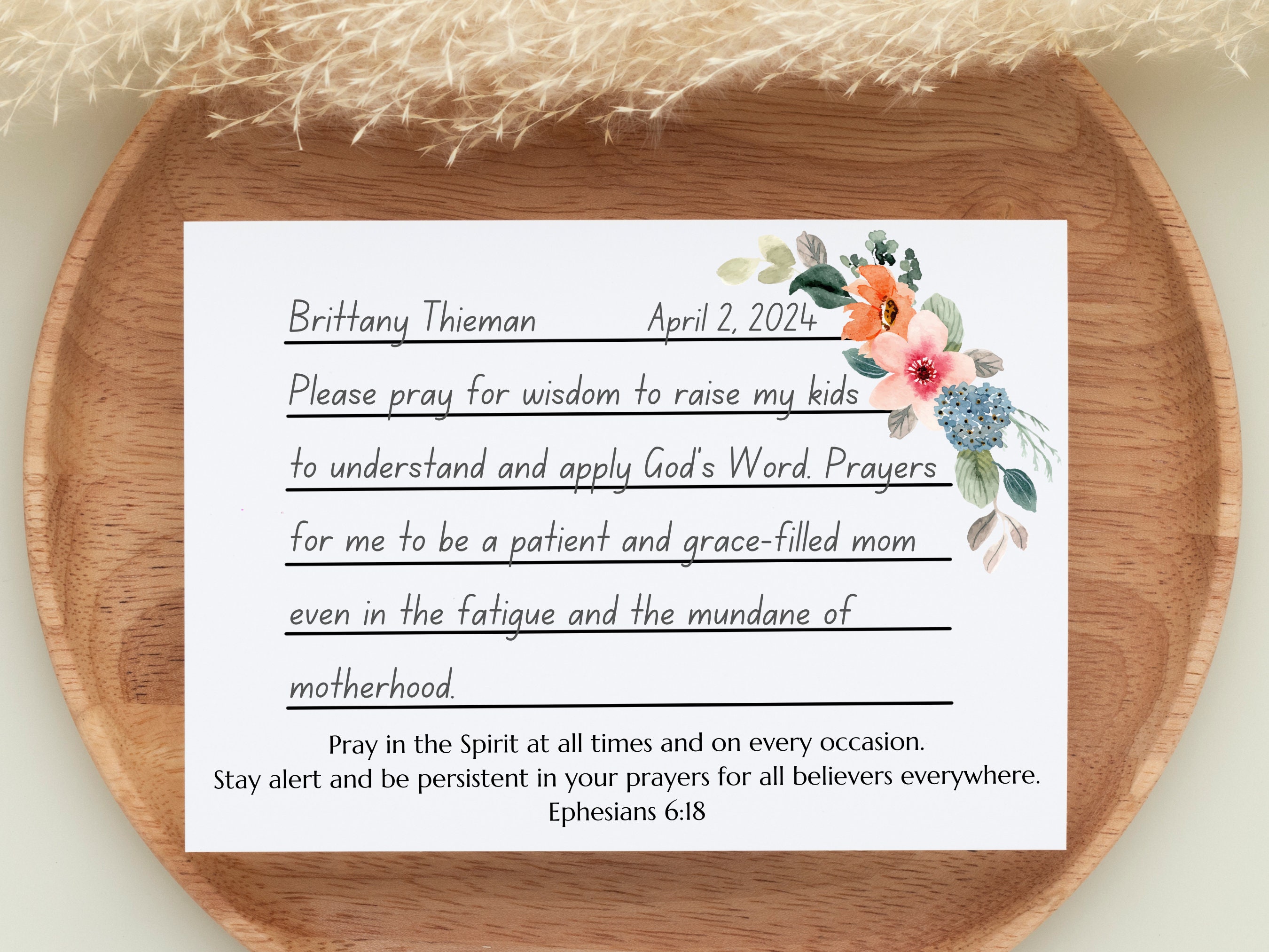 Printable Prayer Request Card for Handwritten Notes or Prayers, Note ...