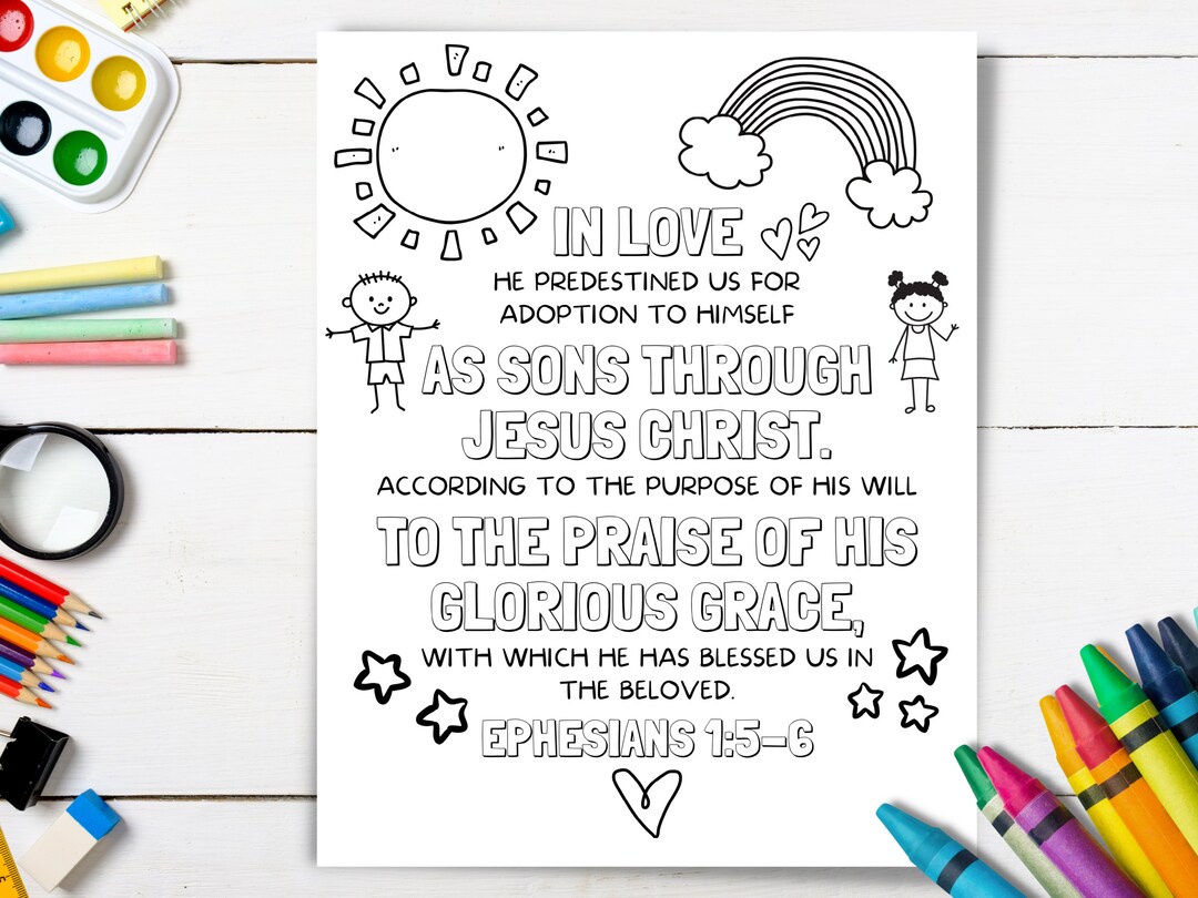Bible Verse Coloring Sheet for Kids, Ephesians 1 Bible Verse, Verse of ...