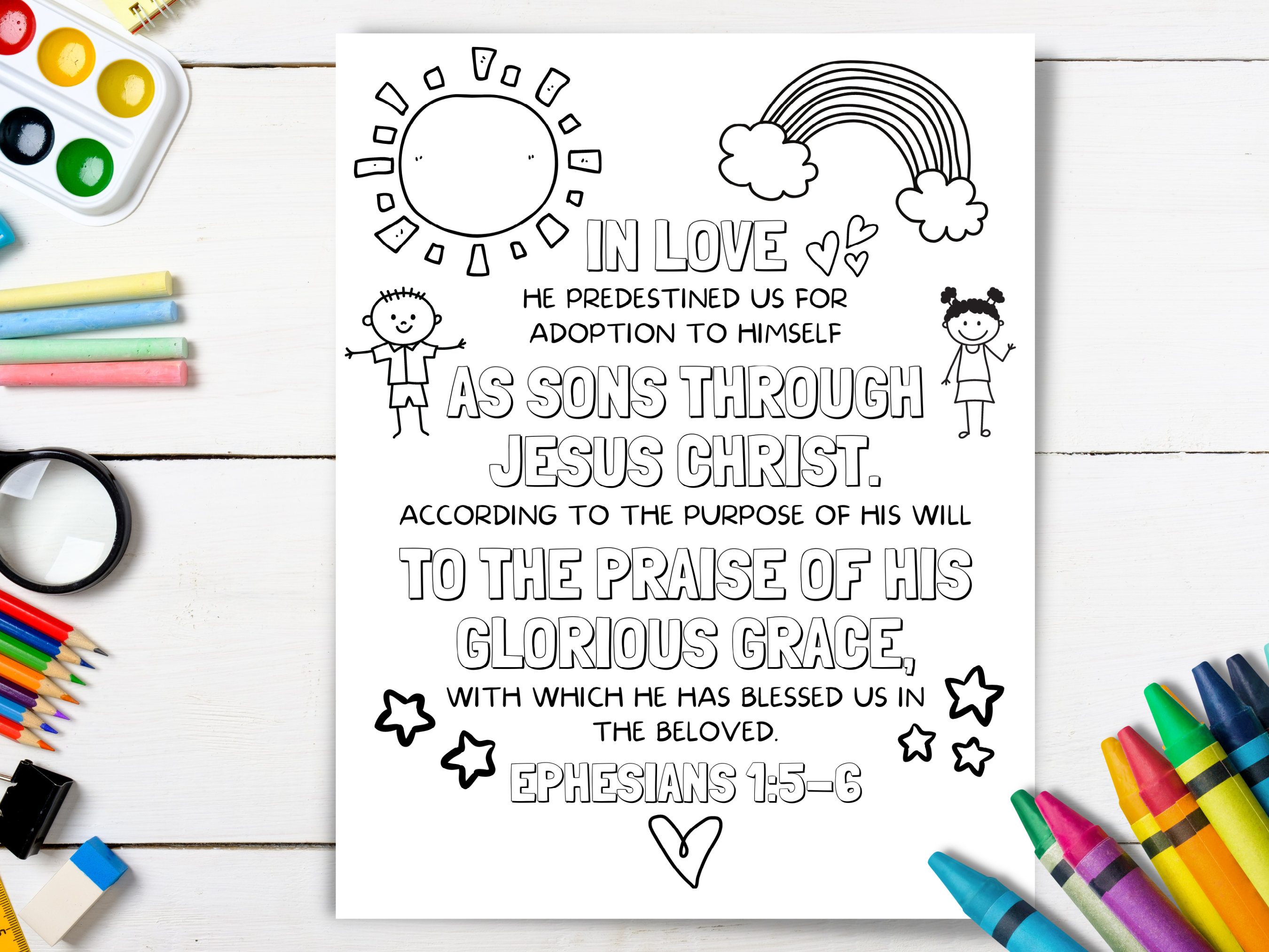 Bible Verse Coloring Sheet for Kids, Ephesians 1 Bible Verse, Verse of ...