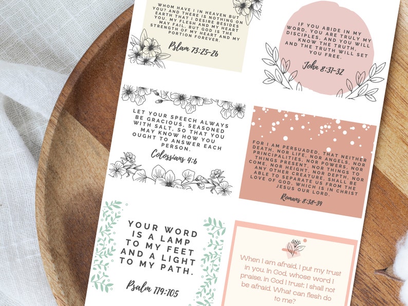 52 Printable Bible Verse of the Week Cards, Scripture Cards for Verse ...