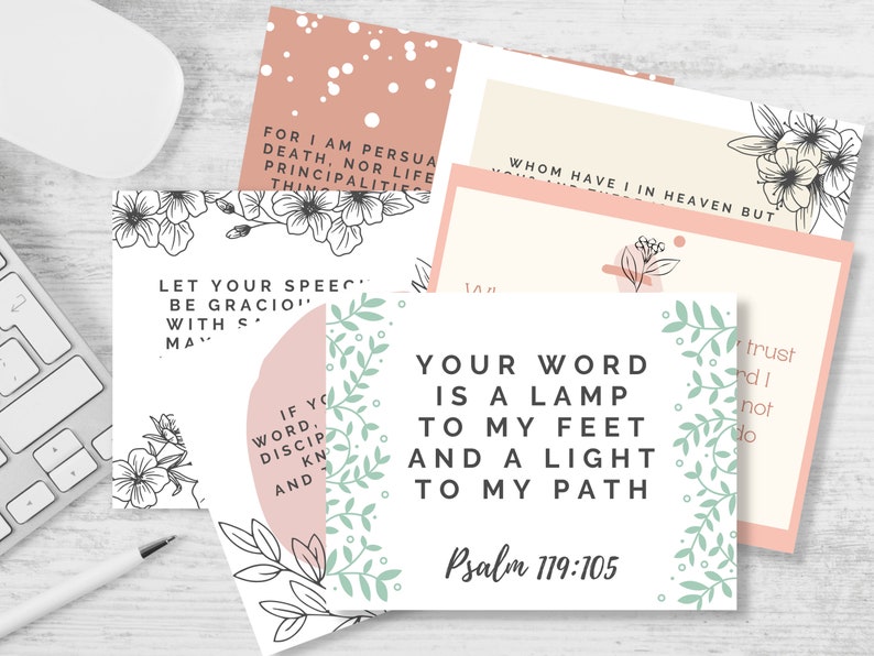 Laminated Bible Verse Cards: Weekly Scripture Memory, Christian Gift - Etsy