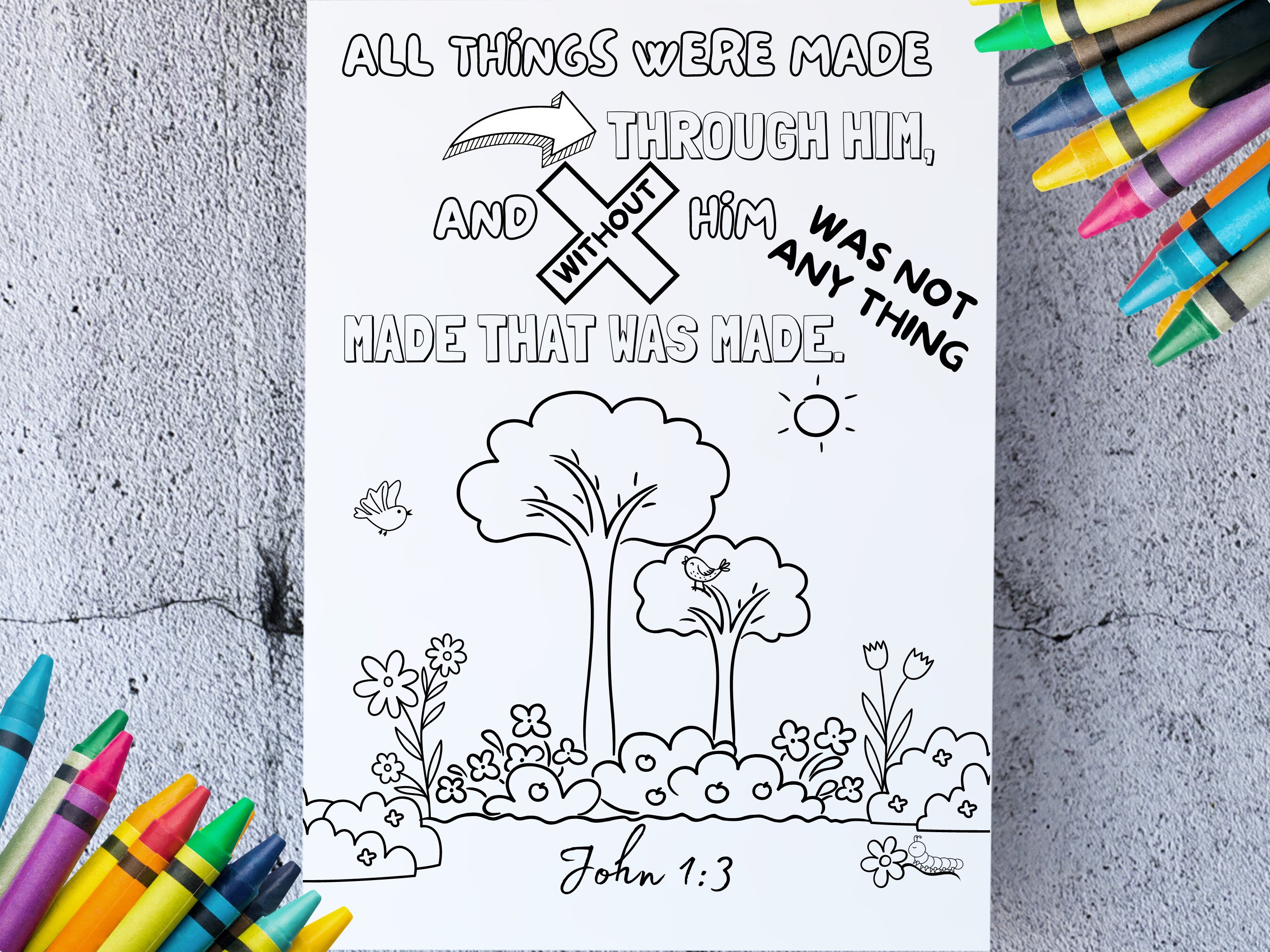 10 Scripture Coloring Pages for Kids, Coloring Sheet, Bible Verse ...