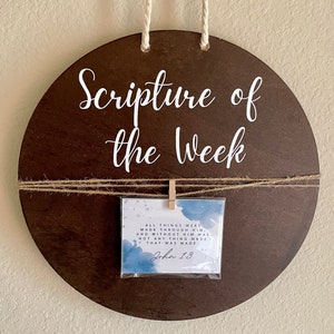 Scripture or Verse of the Week Sign and Cards, Bible Memory, Scripture ...