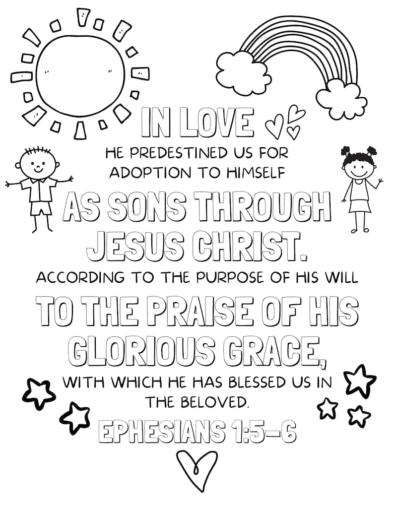 Bible Verse Coloring Sheet for Kids Ephesians 1 Bible Verse - Etsy
