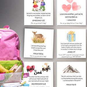 Lunchbox Cards for Kids, Back to School, Verse of the Week Cards, Bible ...