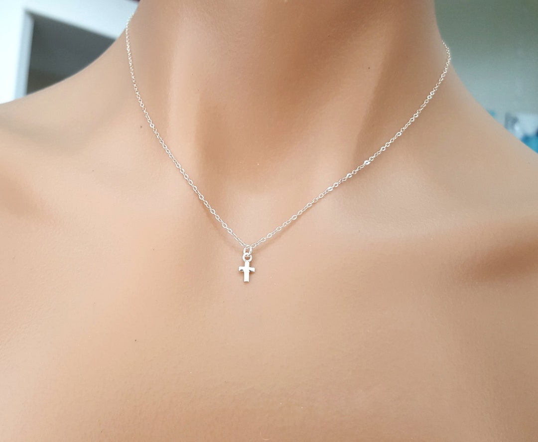 Cuter Small Tiny Cross Necklace Sterling Silver, Cross Necklace, Small ...